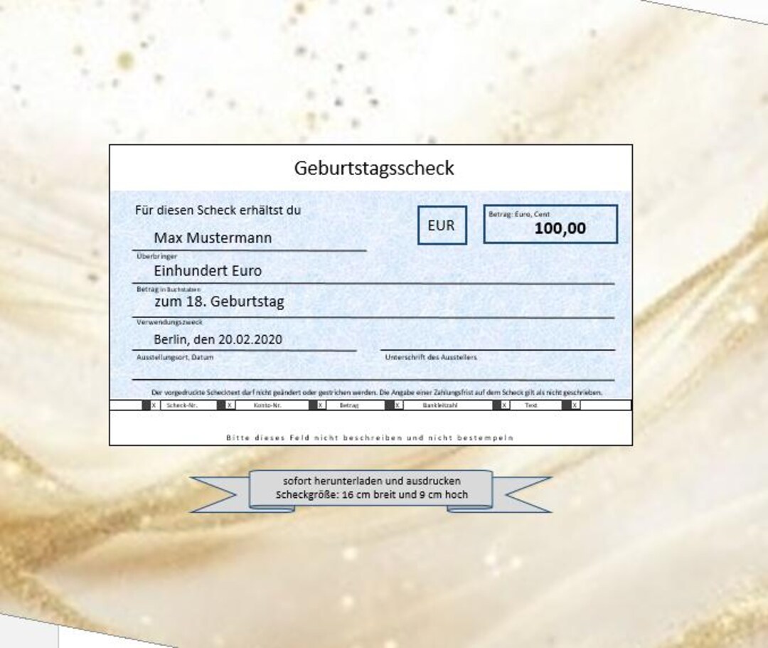 Birthday Voucher - Personalized Voucher - Birthday Check - Check ...