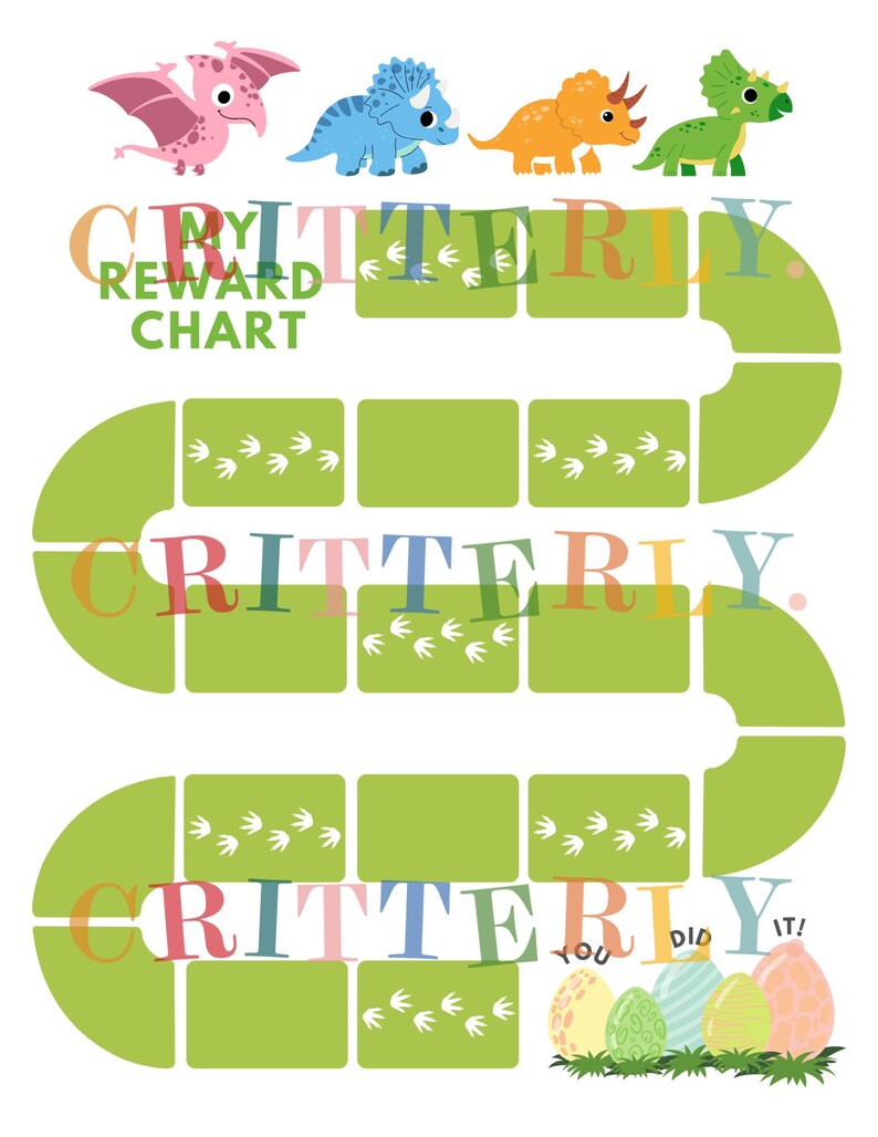 Dinosaur Reward Chart // Instant Digital Download Reward Chart for Kids ...