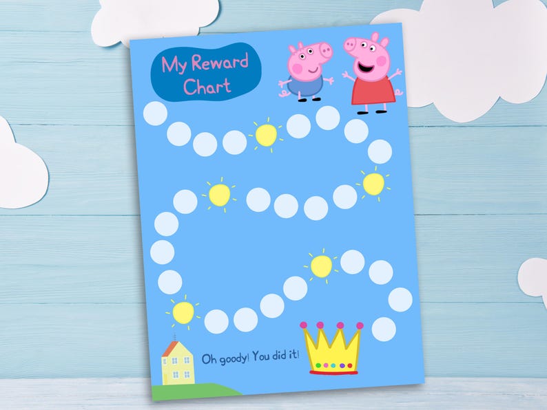 Printable Peppa Pig Reward Chart // Instant Digital Download Reward ...