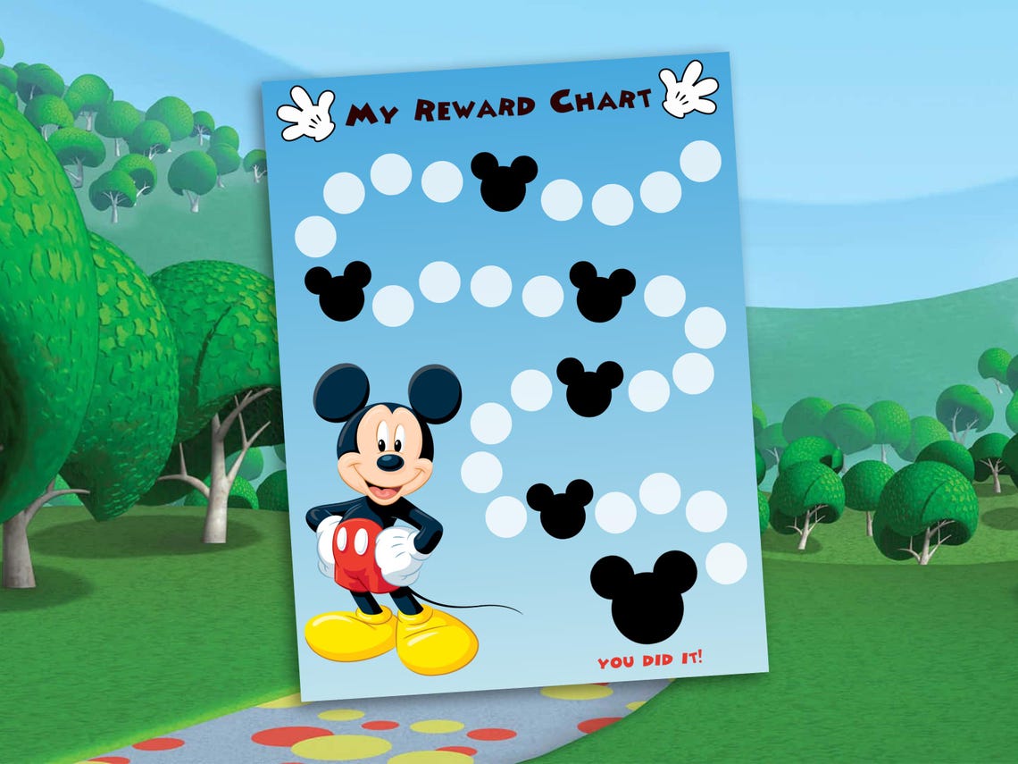 Printable Mickey Mouse Reward Chart // Instant Digital Download Reward ...
