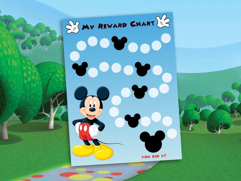 Printable Mickey Mouse Reward Chart // Instant Digital Download Reward ...