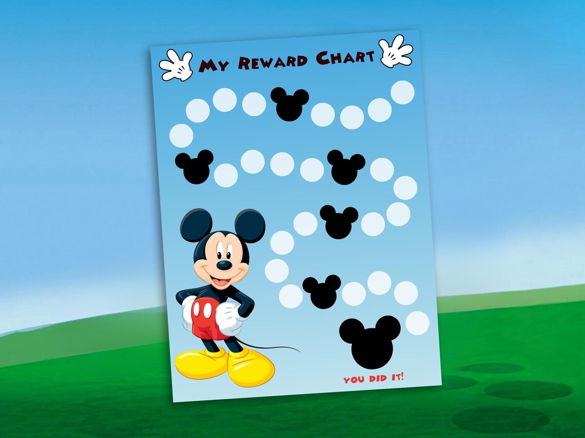 Printable Mickey Mouse Reward Chart // Instant Digital Download Reward ...