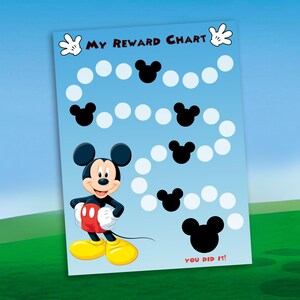 Printable Mickey Mouse Reward Chart // Instant Digital Download Reward ...