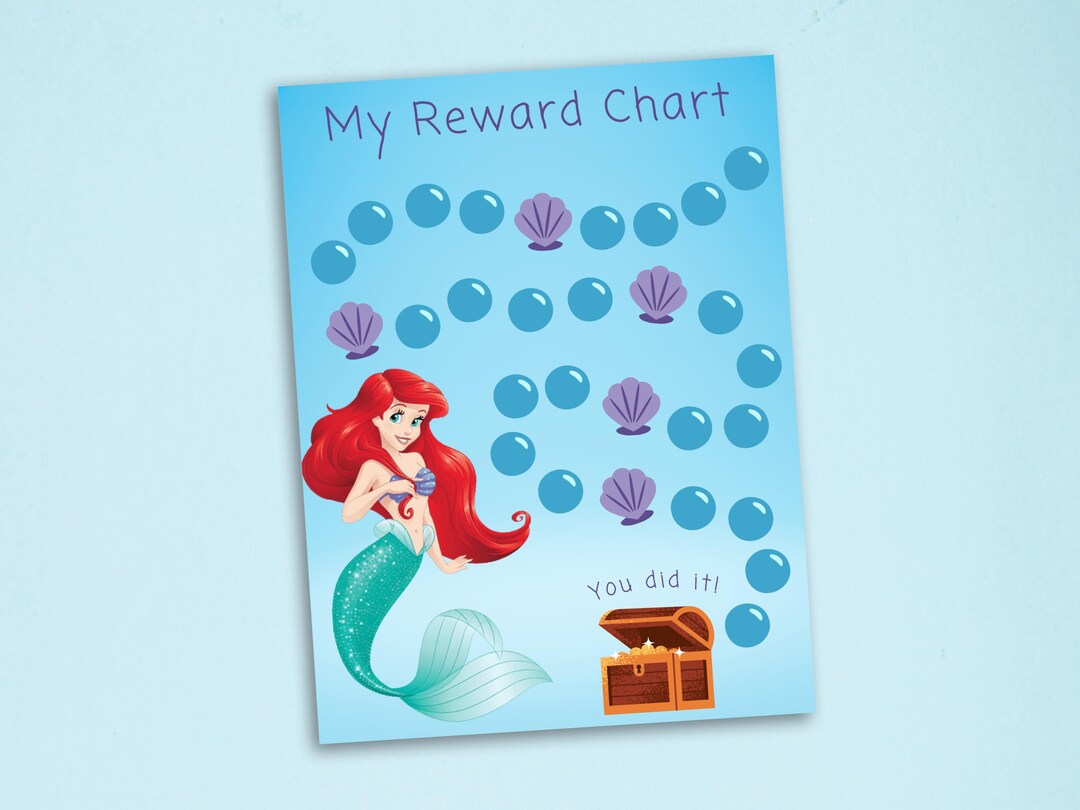 Printable Ariel Little Mermaid Reward Chart // Instant Digital Download ...