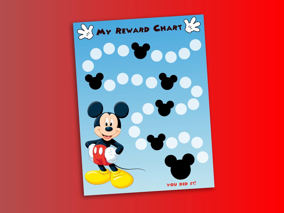 Printable Mickey Mouse Reward Chart // Instant Digital Download Reward ...
