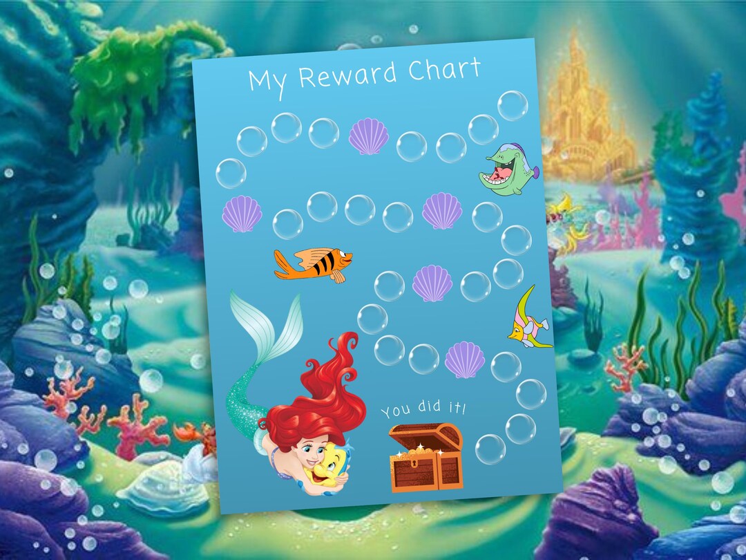 Printable Ariel Little Mermaid Reward Chart // Instant Digital Download ...