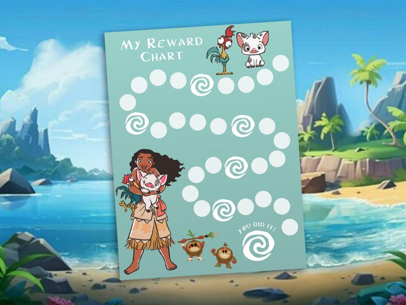 Printable Moana Reward Chart // Instant Digital Download Reward Chart ...