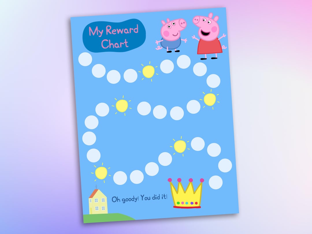 Printable Peppa Pig Reward Chart // Instant Digital Download Reward ...