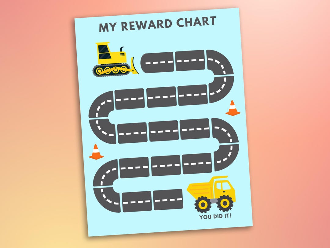 Printable Construction Reward Chart // Instant Download Reward Chart ...