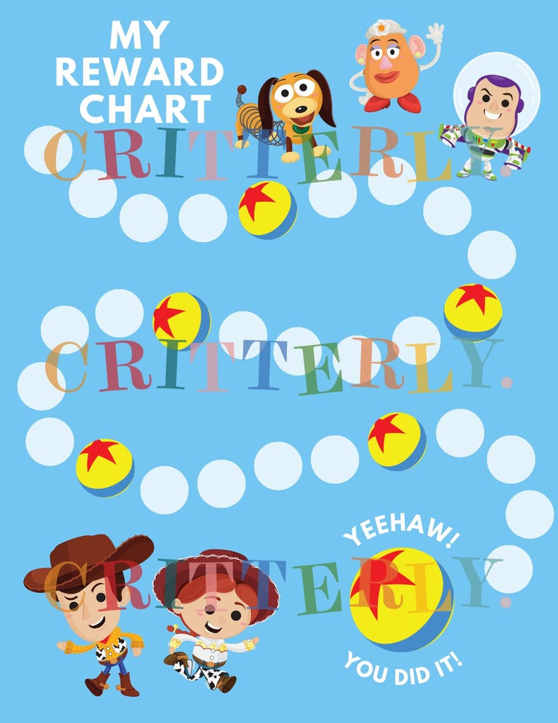 Printable Toy Story Reward Chart // Instant Digital Download Reward ...