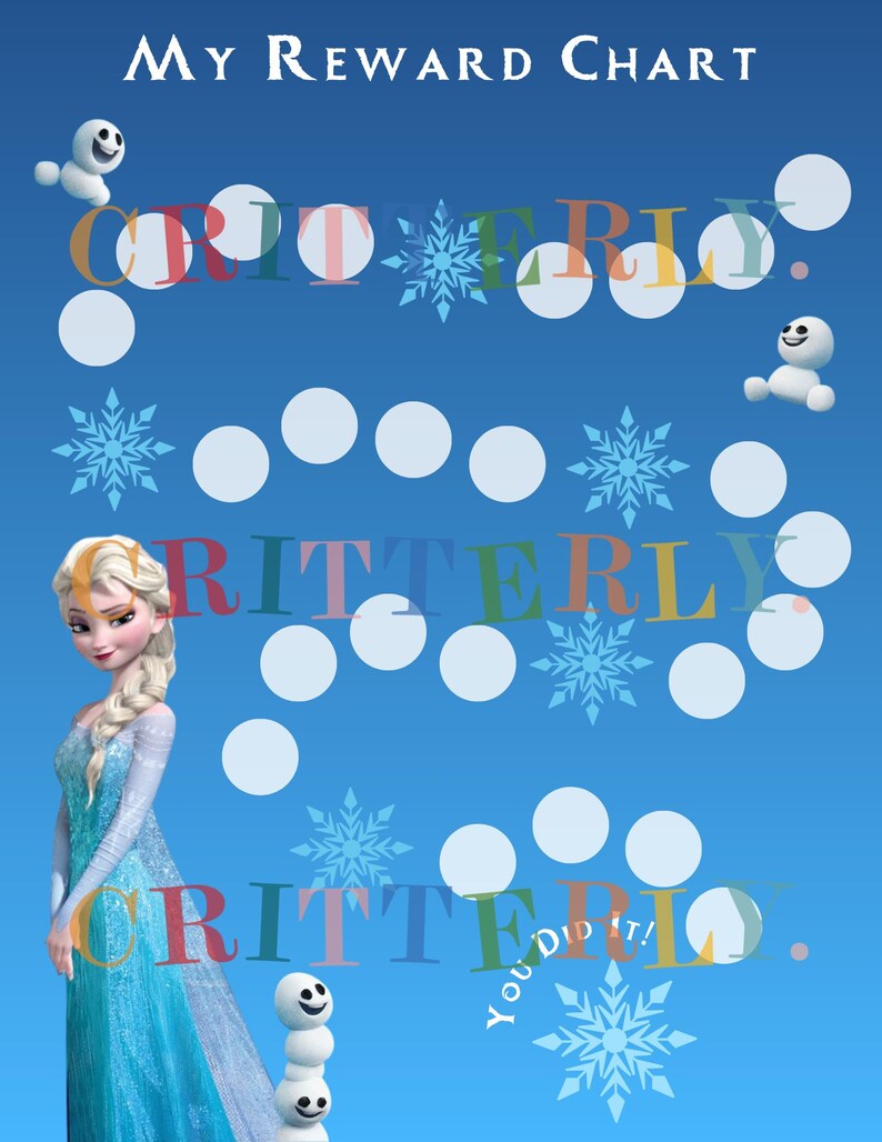Printable Elsa Reward Chart // Instant Digital Download Reward Chart ...
