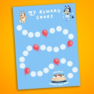 Printable Bluey Reward Chart // Instant Digital Download Reward Chart ...