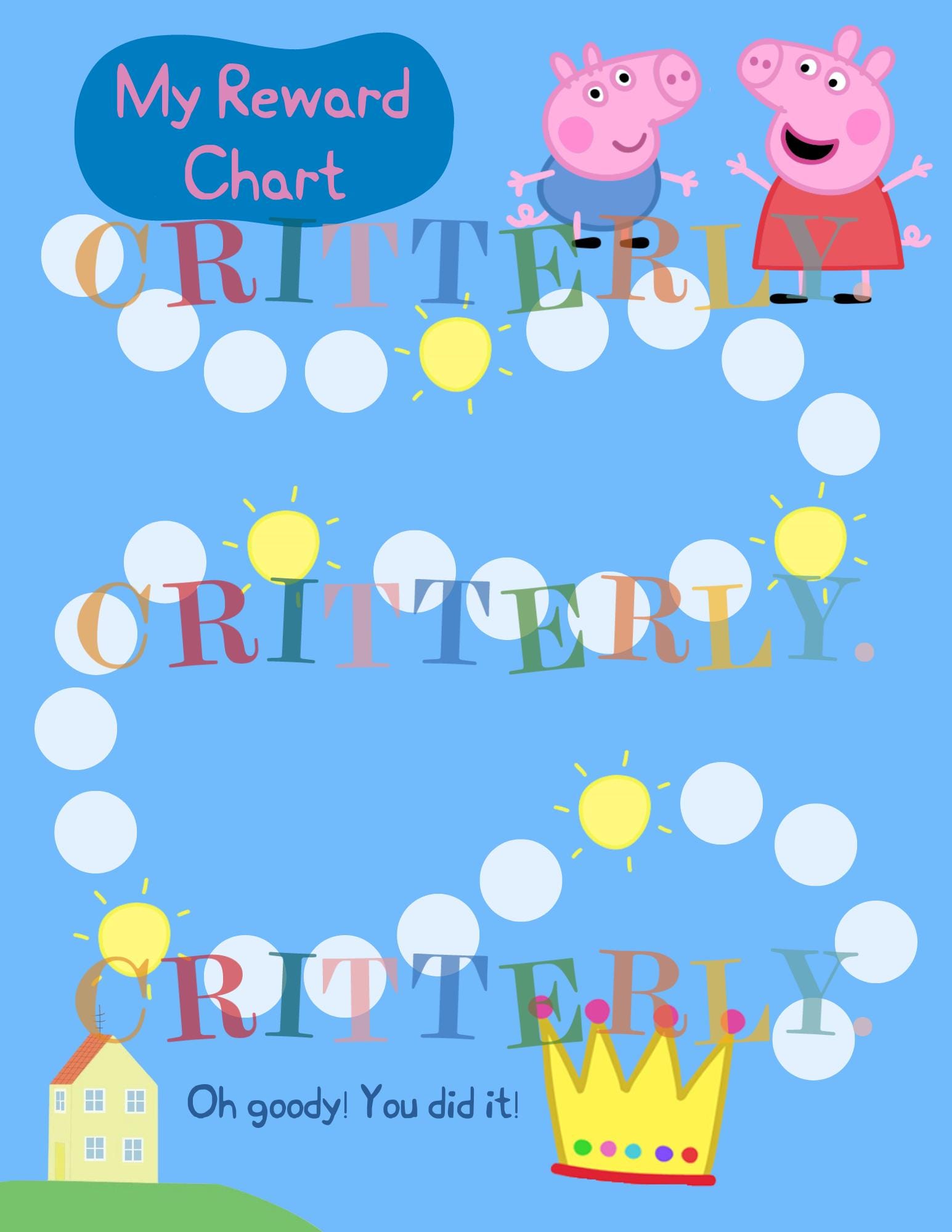 Printable Peppa Pig Reward Chart // Instant Digital Download Reward ...