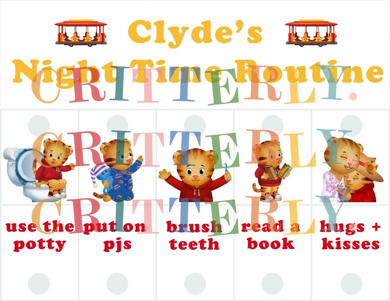 Daniel Tiger Night Time Flip Chart // Editable Toddler Bedtime Routine ...