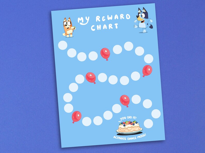 Printable Bluey Reward Chart // Instant Digital Download Reward Chart ...