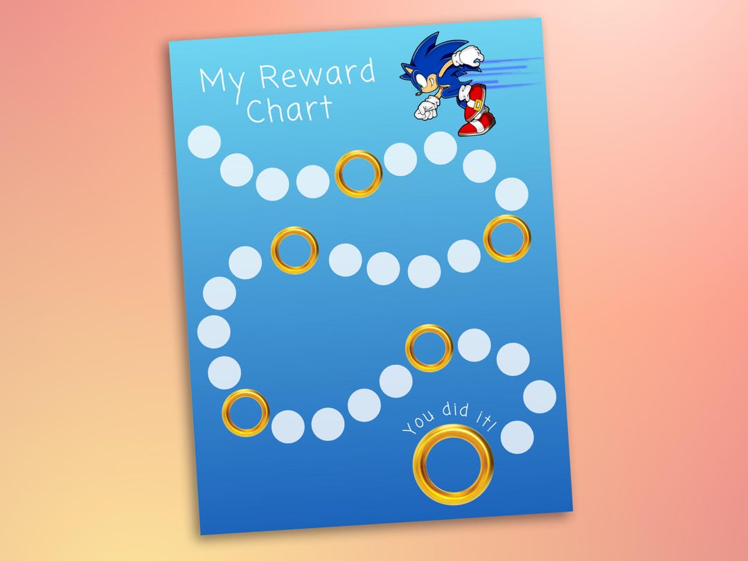 Printable Sonic the Hedgehog Reward Chart // Instant Digital Download ...