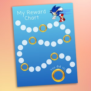 Printable Sonic the Hedgehog Reward Chart // Instant Digital Download ...