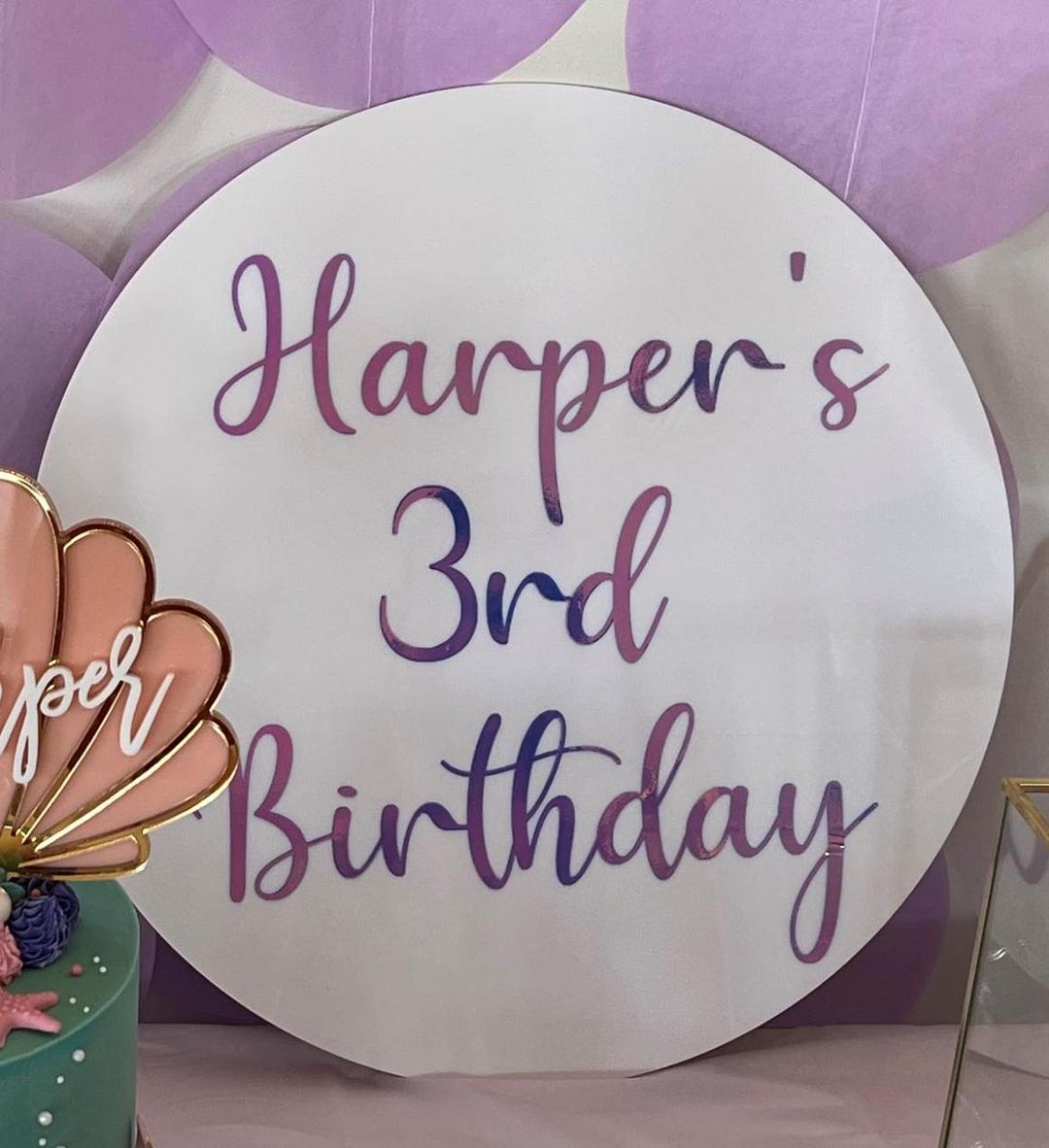 Acrylic Round Birthday Sign | Milestone Sign | Bedroom Sign | Back Drop ...