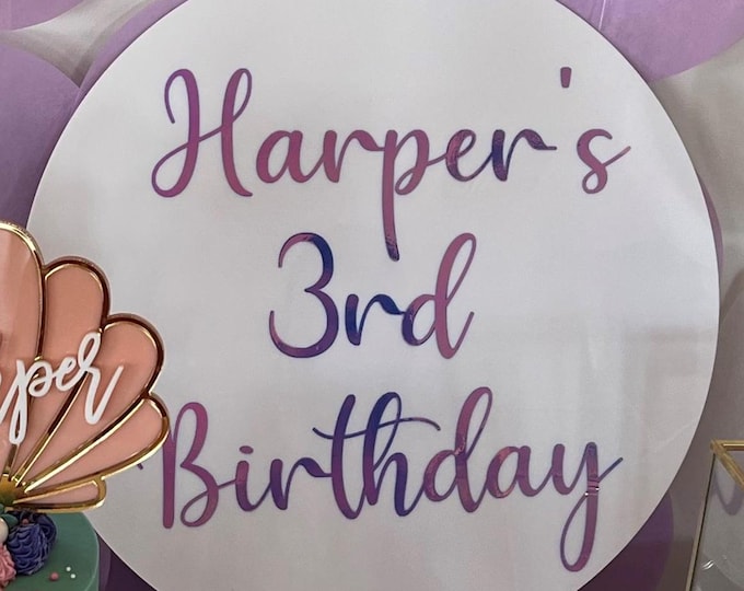 Double Layer Round Acrylic Birthday Sign | 21st | Milestone Sign ...
