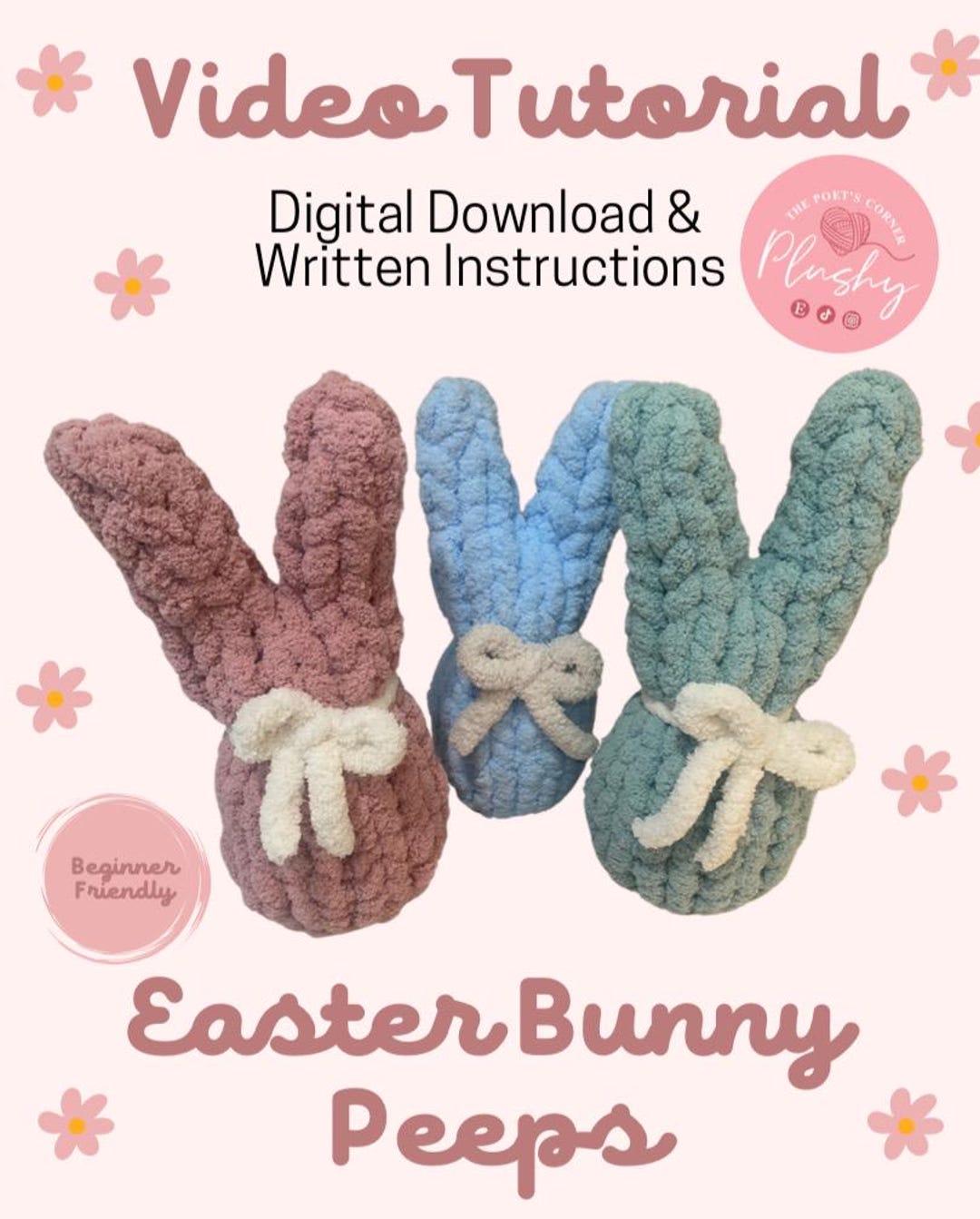 Easter Bunny Peep Tutorial (chunky Hand-knitting Tutorial) - Etsy