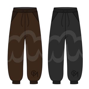 Sweat Pant Clothing Mock-up Template/flat Sketch, PNG File, Tech Pack ...