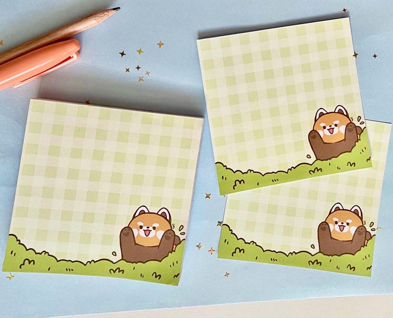 Cute Fun Red Panda Memo Notepad - Etsy