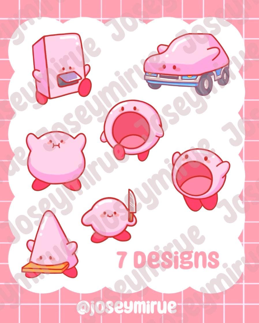 Kirby Forms Inspired Vinyl Sticker Pack - Etsy