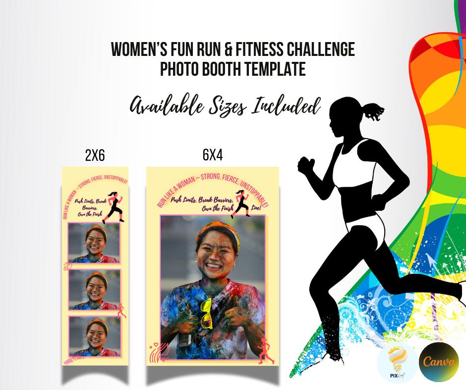 Women’s Fun Run Photo Booth Template | Fitness Event | Marathon, Gym ...