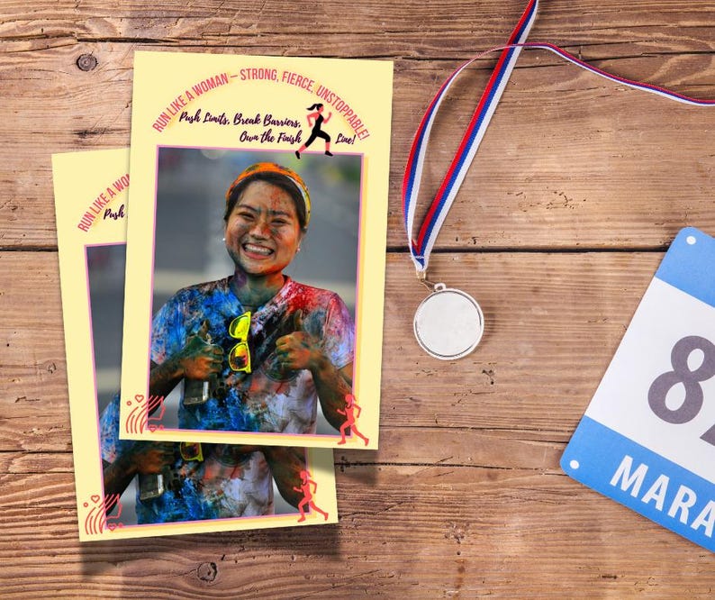 Women’s Fun Run Photo Booth Template | Fitness Event | Marathon, Gym ...