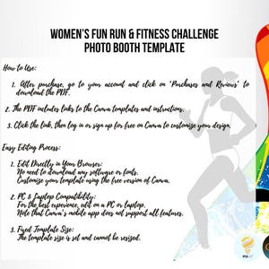 Women’s Fun Run Photo Booth Template | Fitness Event | Marathon, Gym ...