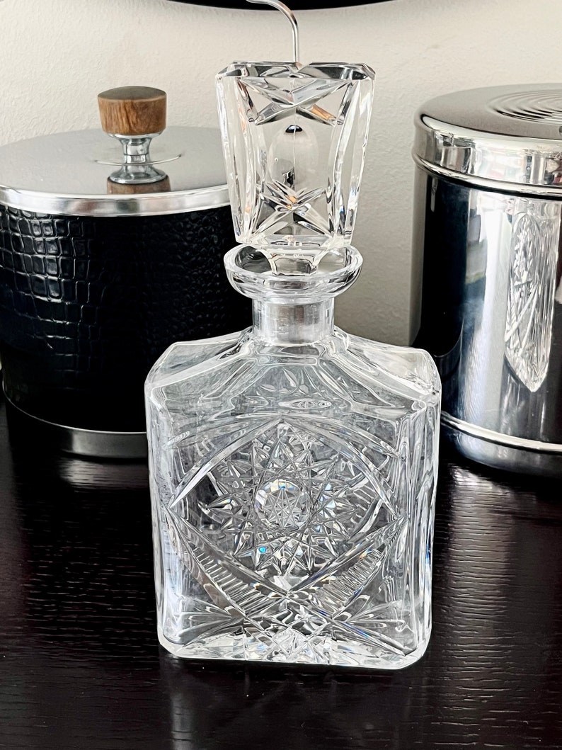 Antique ABCG Crystal Decanter American Brilliant Cut Glass Liquor ...