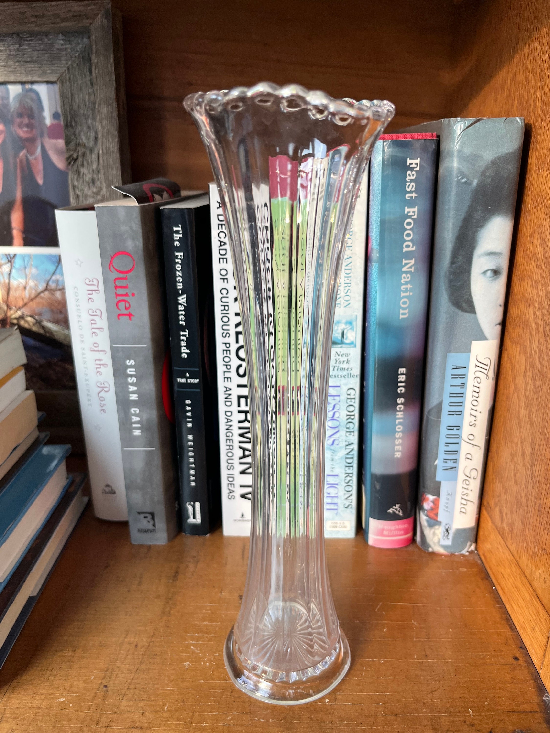 Antique EAPG 10 Panels Clear Glass Vase - Etsy