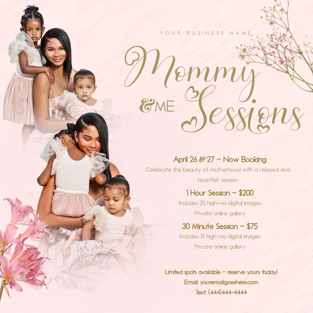 Mothers Day Mini Session Template, Mom and Me Mini Sessions Template ...