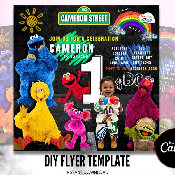 Elmo Invitations - Etsy