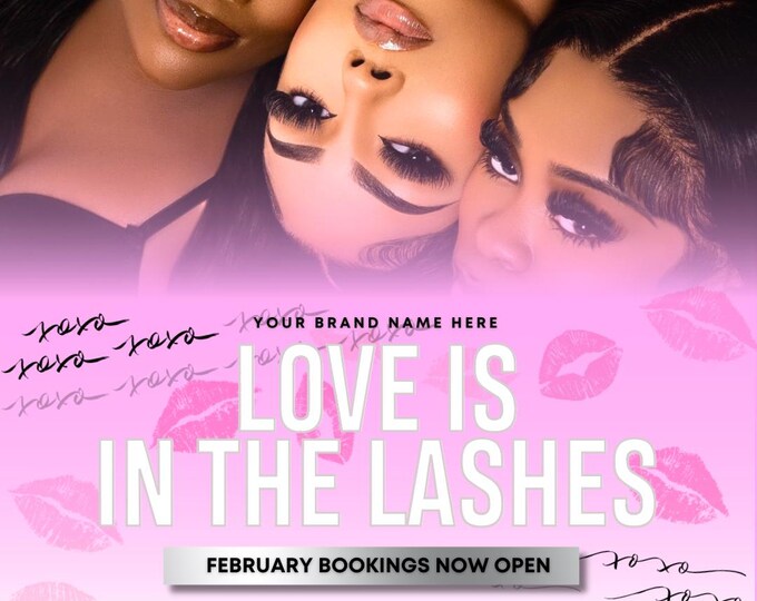 February Lash Sale Flyer, V-day Flyer, DIY Lash Extensions Flyer ...