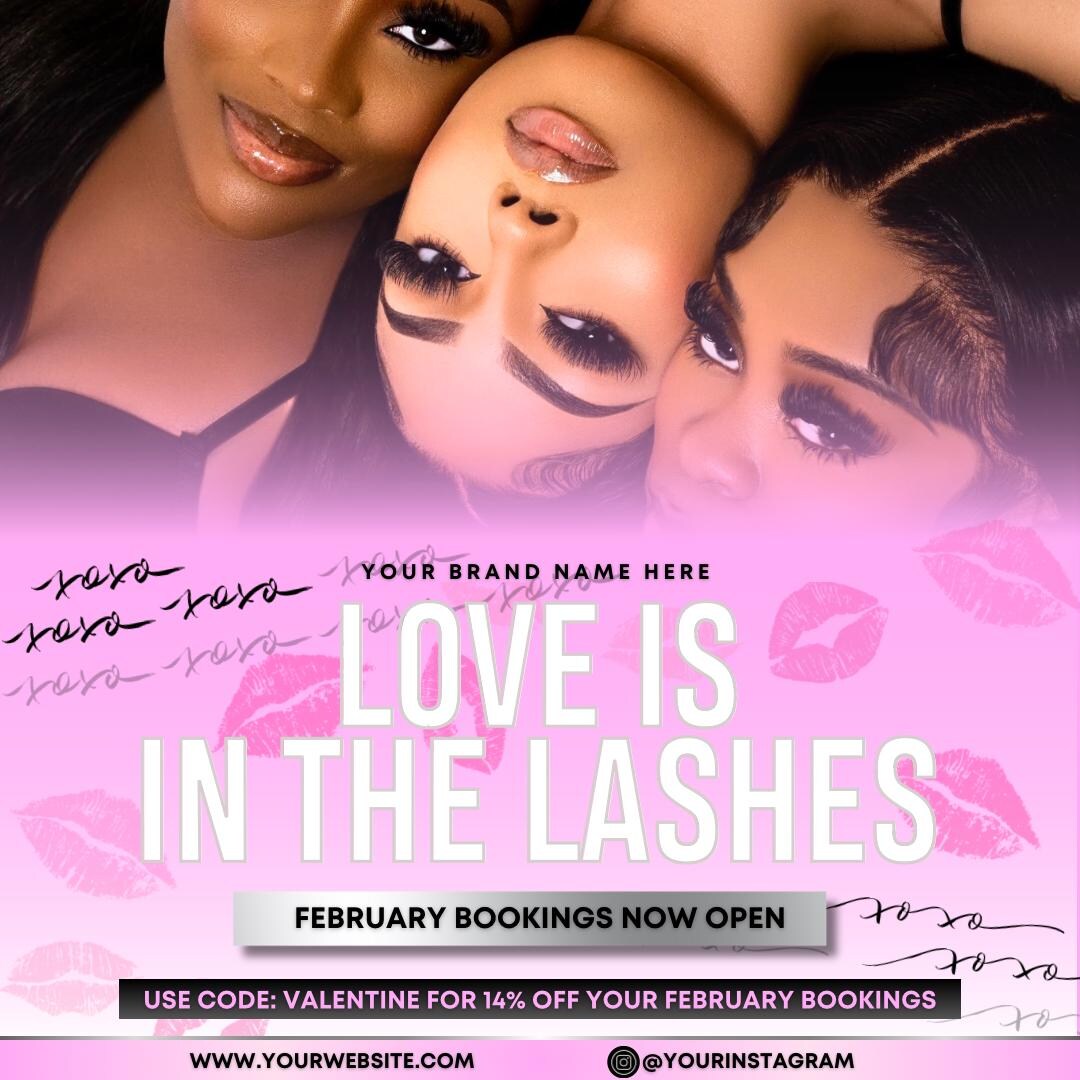 February Lash Sale Flyer, V-day Flyer, DIY Lash Extensions Flyer ...