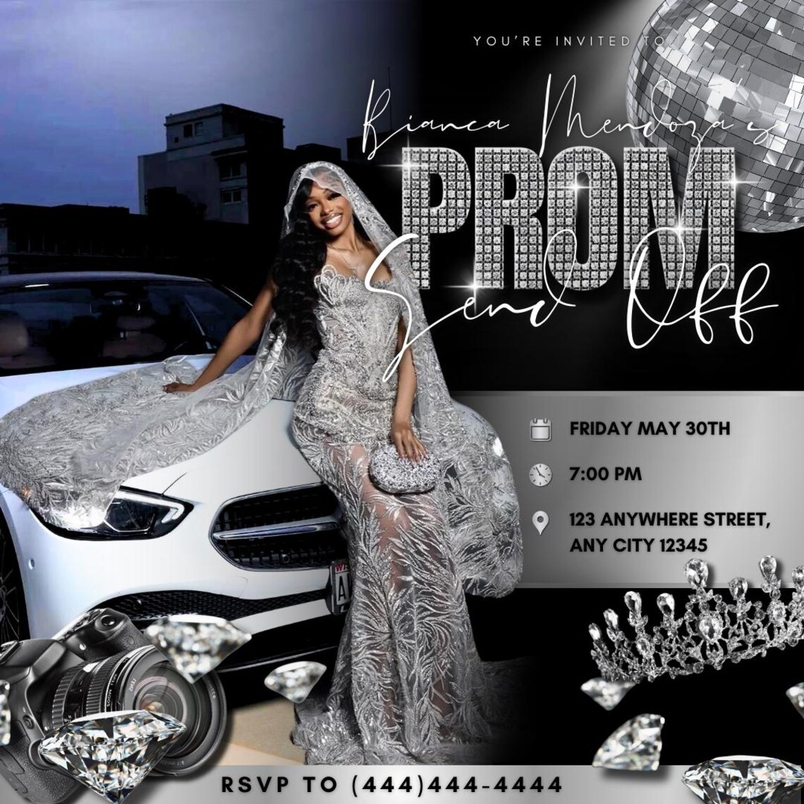Prom Invitation, Prom Send off Flyer, Prom Invitation Flyer, Prom Flyer ...