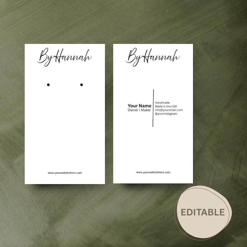 Editable Earring Display Card Template | Printable Jewelry Cards (2x3 ...