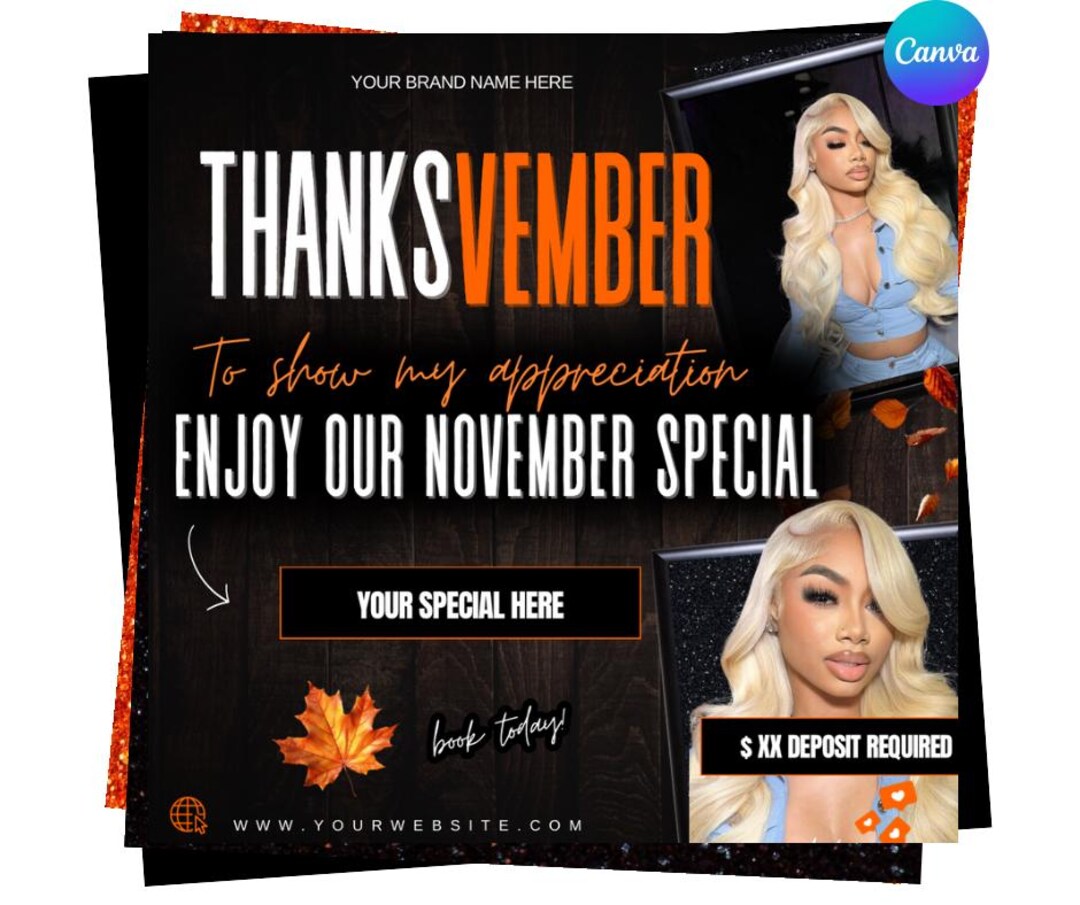 November Booking Flyer, November Flyers, Booking Flyers, Lash Flyer ...