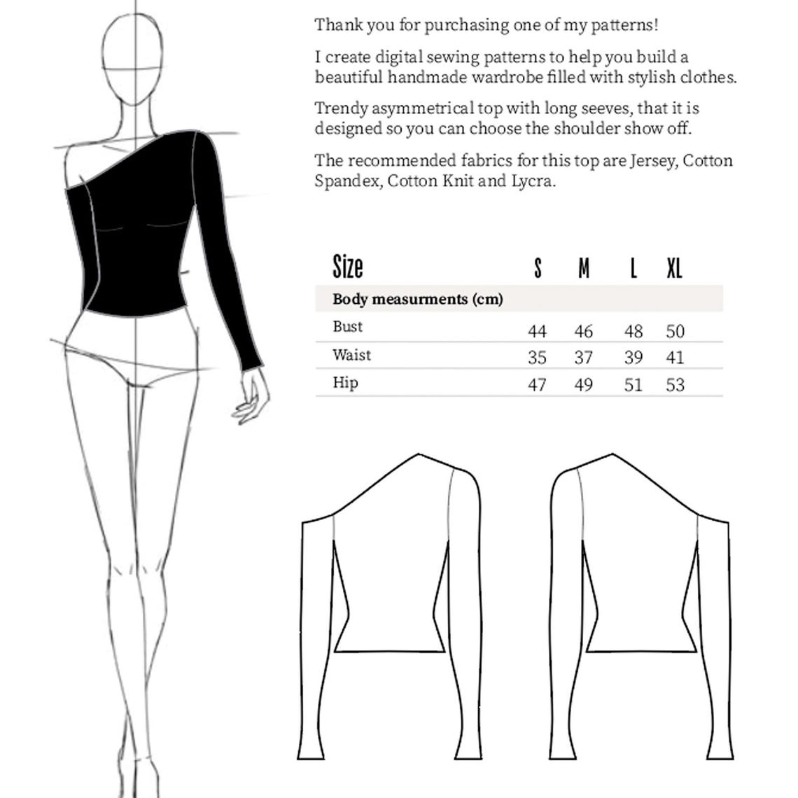 Women Top Sewing Pattern PDF Printable Patterns Beginners Sewing ...