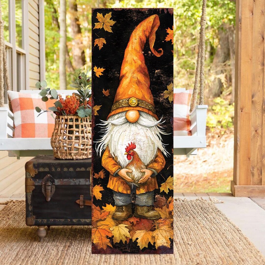 36in Fall Porch Sign | Front Porch Gnome Sign | Thanksgiving Decor ...