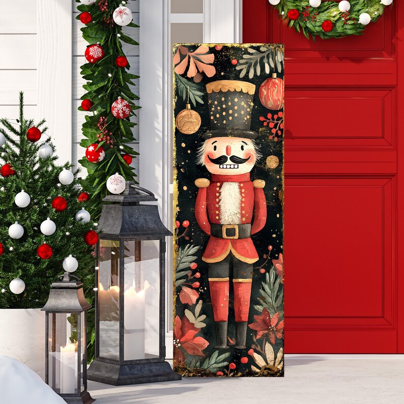 Nutcracker Christmas Porch Sign: Rustic Farmhouse Holiday Decor - Etsy