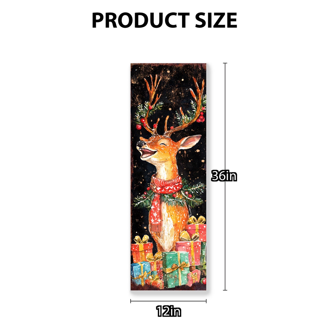 36in Christmas Porch Sign | Front Porch Deer Sign | Holiday Decor ...