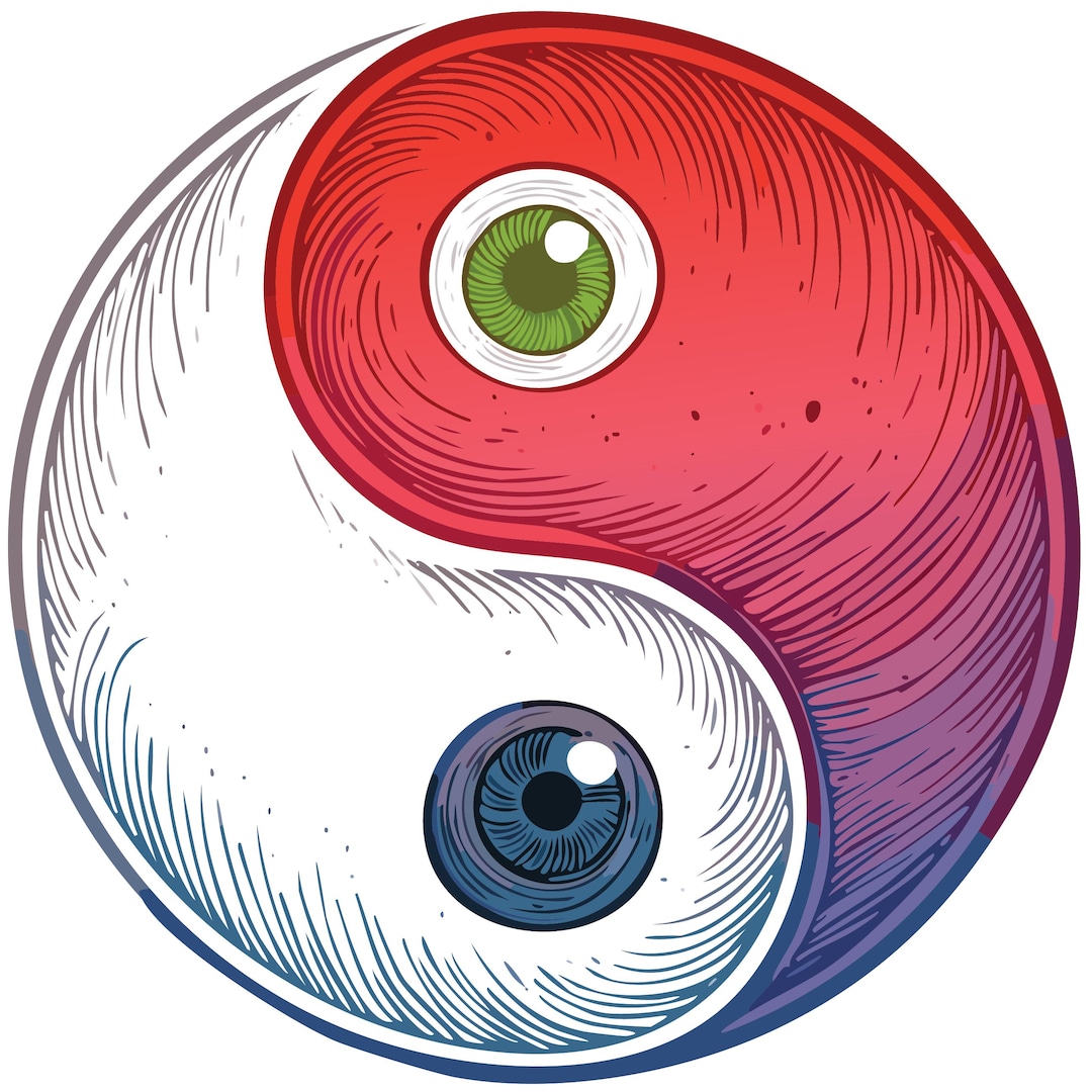 Twin Vision Digital Art SVG Vector 3'x3' Yin-yang All-seeing Eyes Love ...