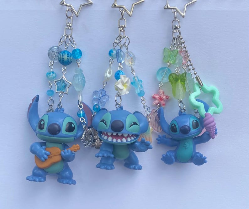Disney Stitch Keychains; Lilo and Stitch Themed, Handmade Keychains ...