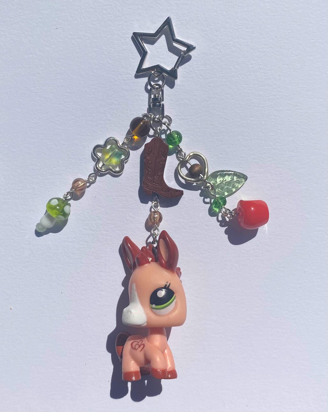 LPS Gen 7 Littlest Pet Shop Beaded Keychain~ Donkey; Cute Keychain ...