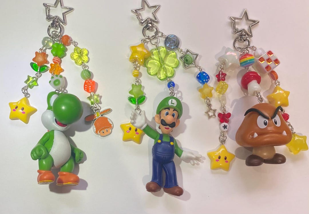 Nintendo Super Mario Bros Icon Inspired/themed Beaded Keychains| Super ...