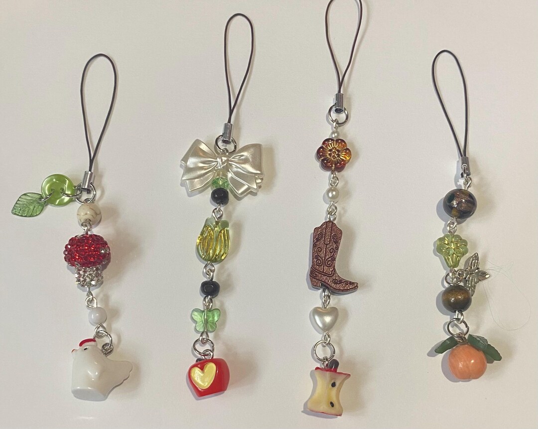 Nature and Farm Themed/inspired Phone Charms | Handmade Beaded Purse ...
