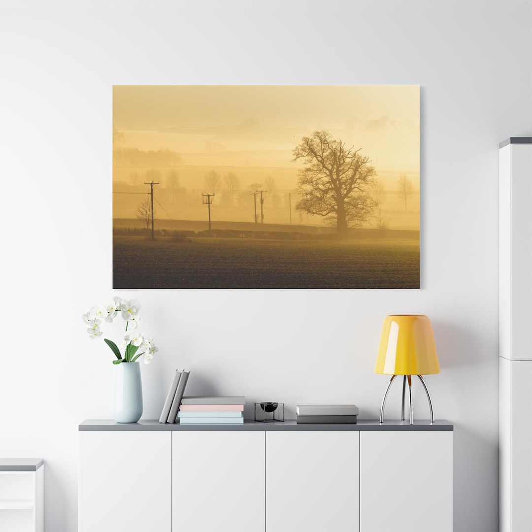 Canvas Wall Art, Silhouettes on a Misty Day, Home Decor, Nature Art ...