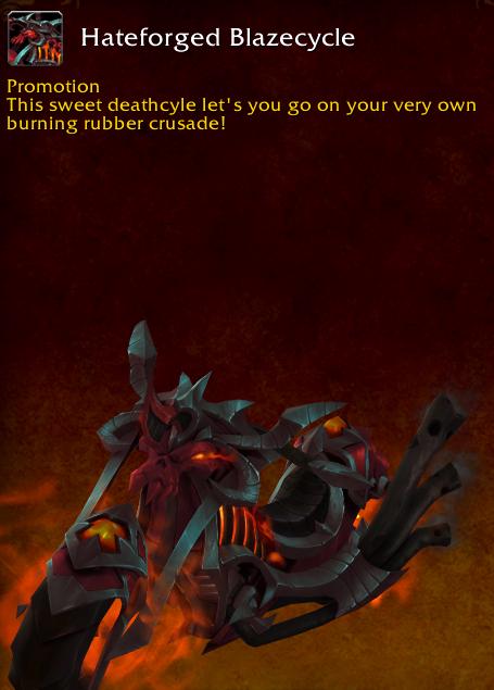 World of Warcraft DLC Wow Hateforged Blazecycle Limited Edition ...